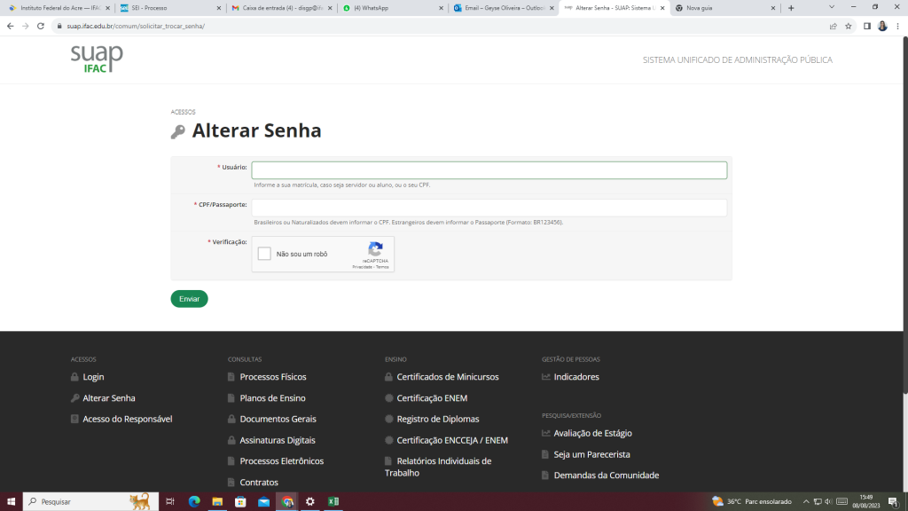 SUAP – Sistemas – IFAC
